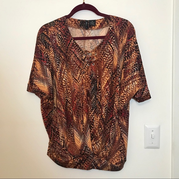 new directions | Tops | New Directions Womens Confetti Print Blousex ...